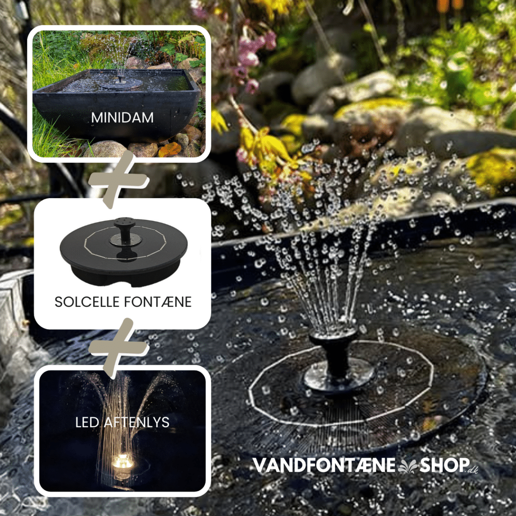 Minidam med flydende solcelle fontæne springvand - Vandfontæne Shop